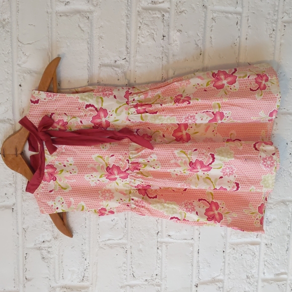 Persnickety | Shirts & Tops | Persnickety Rose Dress With Burgundy Neck Tie | Poshmark
